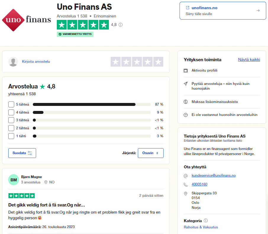 Uno Laina: Lue kokemuksia uudesta lainanvälittäjästä (2024)